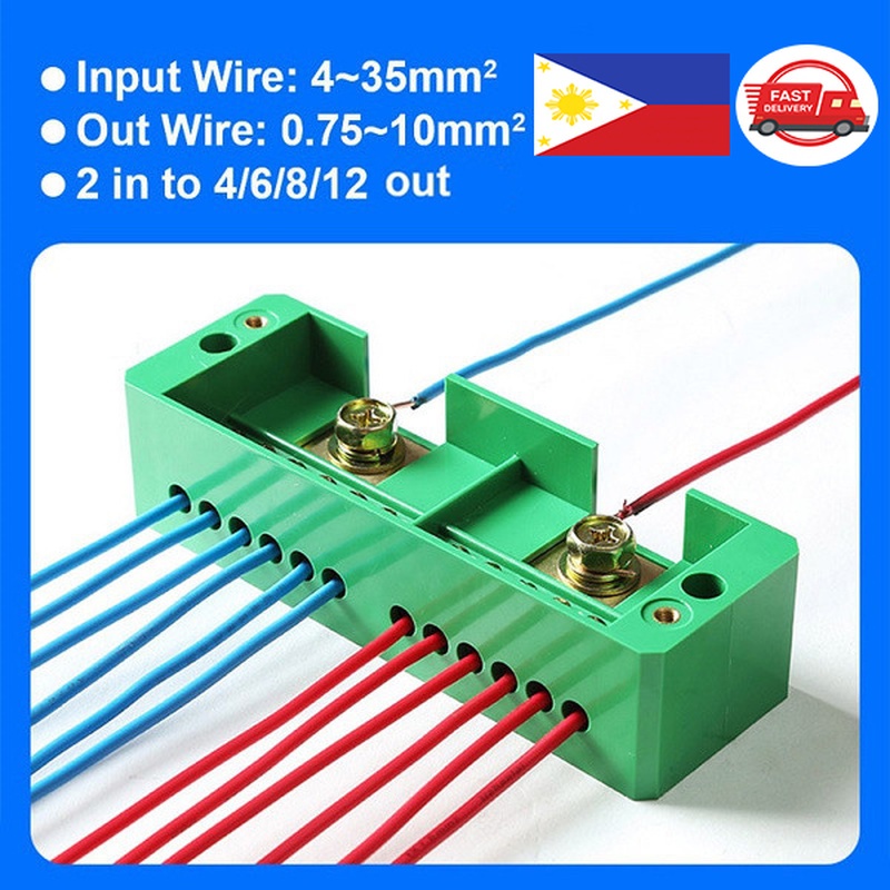 2-IN 4/6/8/12/18-OUT Terminal Wiring Connector Single-phase Terminal ...