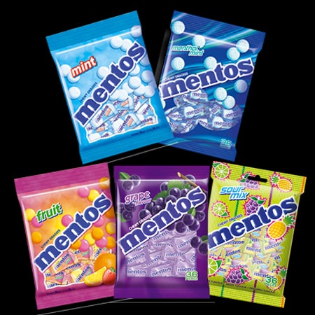 Mentos Chewy Dragees 36’s - Mint / Menthol Mint / Mix Fruit / Grape ...
