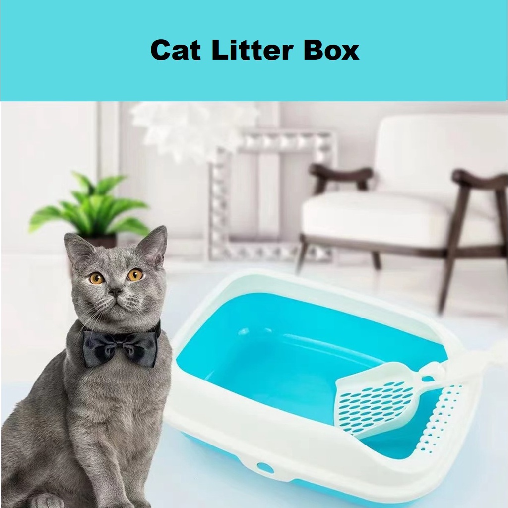 Cat Litter Box Cat Toilet Tray Bekas Pasir Kucing Besar (Free Scoop ...
