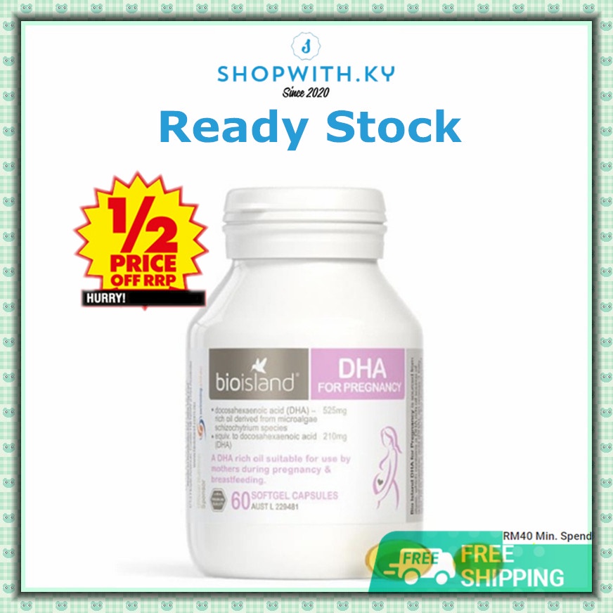 [现货+包邮 Date: 10/2027] Bio Island 孕妇DHA DHA for Pregnancy ( 60 Softgel Capsules ) ( Made In ...