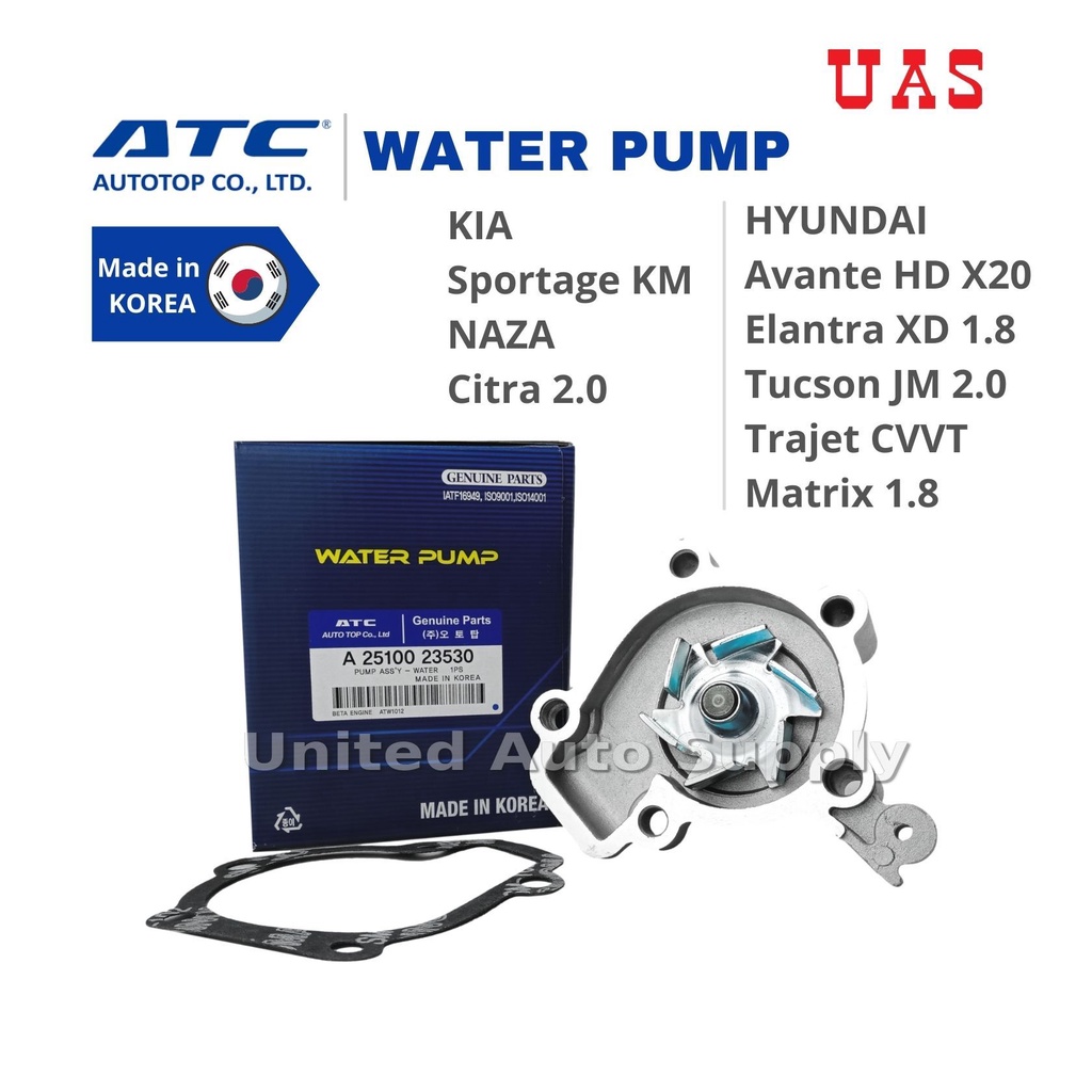 Water Pump For HYUNDAI Avante X20 Trajet Elantra XD 1.8 Matrix Tucson ...