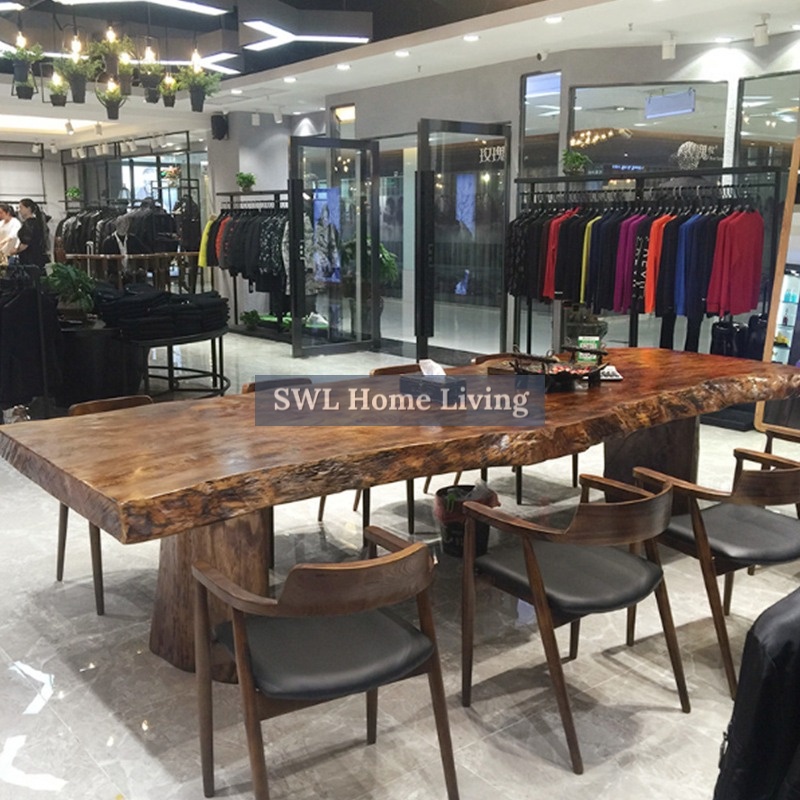 Office Solid Wood Dining Table Kitchen Wooden Dining Table Office Hall ...