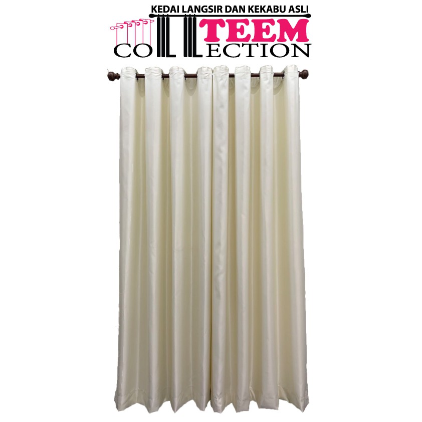 75% Blackout Ready Made Langsir Eyelet ( FREE RING ) ( Warna Cream ...