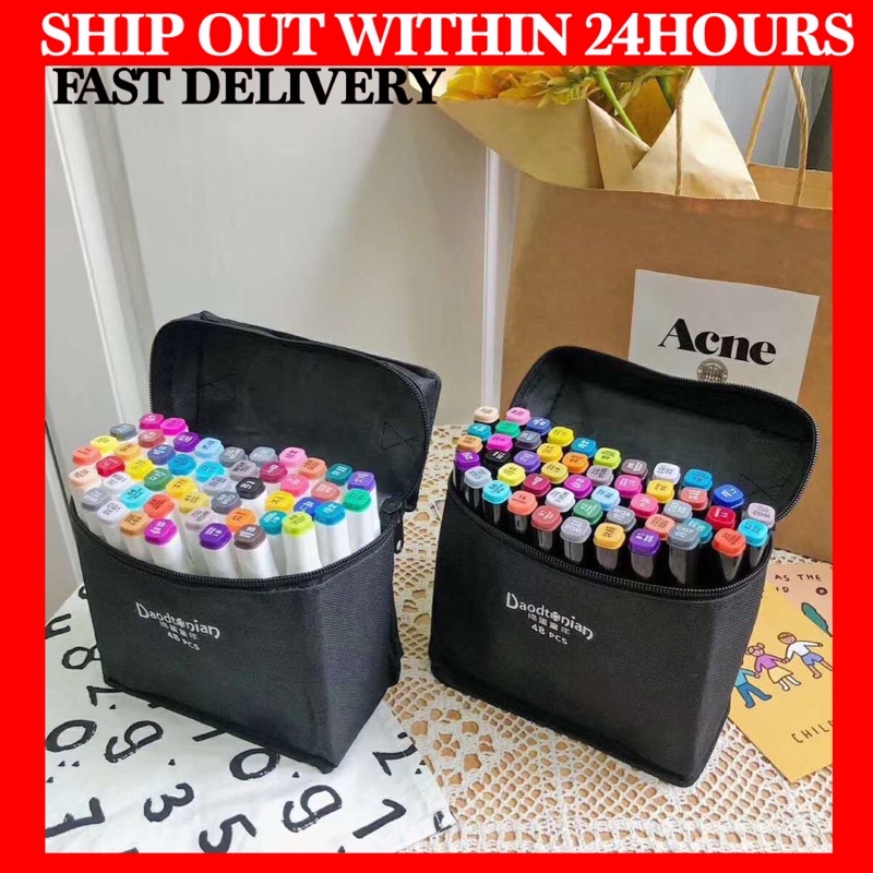 48pcs Touch Art Markers Brush Pen Warna Drawing Art Supplies marker pen ...