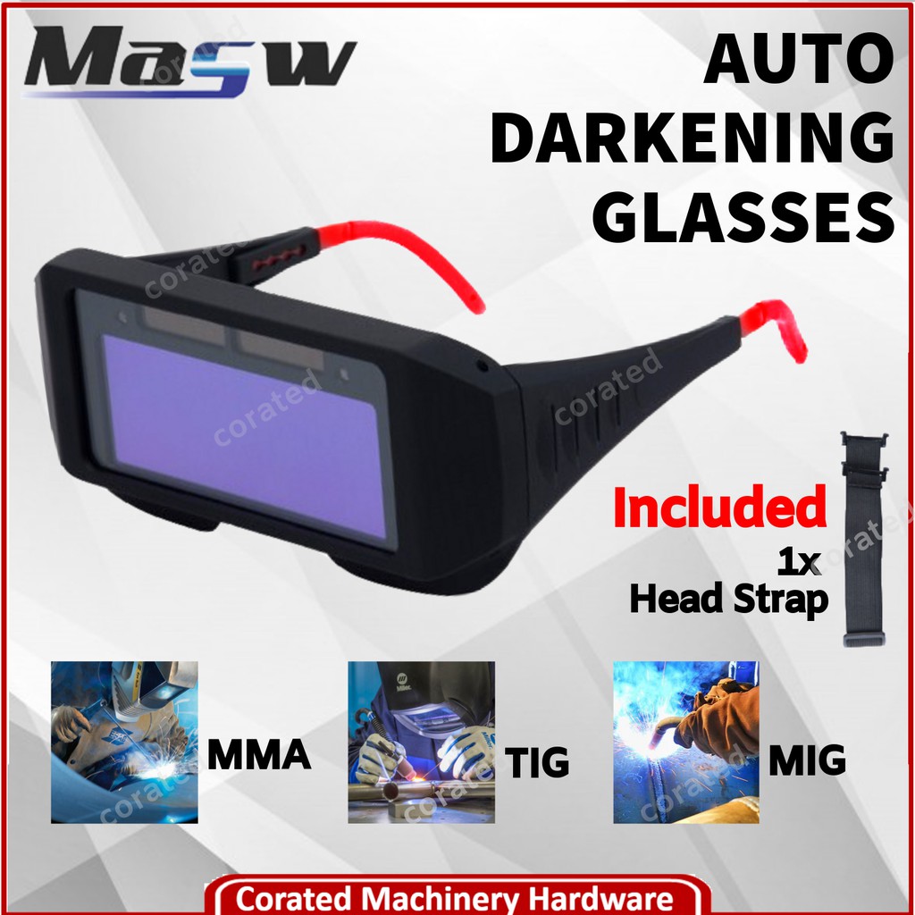 [CORATED] MASW 90X34mm Auto Darkening MMA TIG MIG Welding Glasses ...
