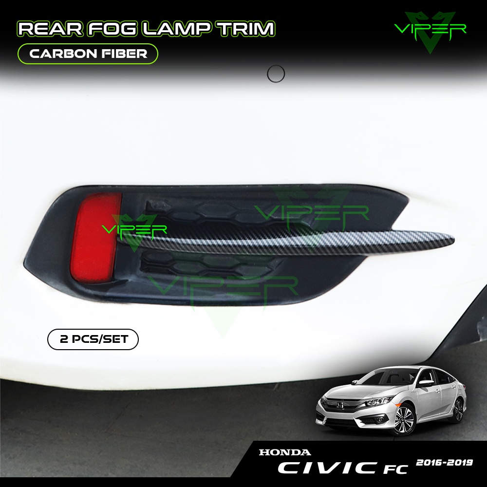 Honda Civic FC 2016 - 2021 CARBON FIBER Rear Bumper Reflector Lining ...