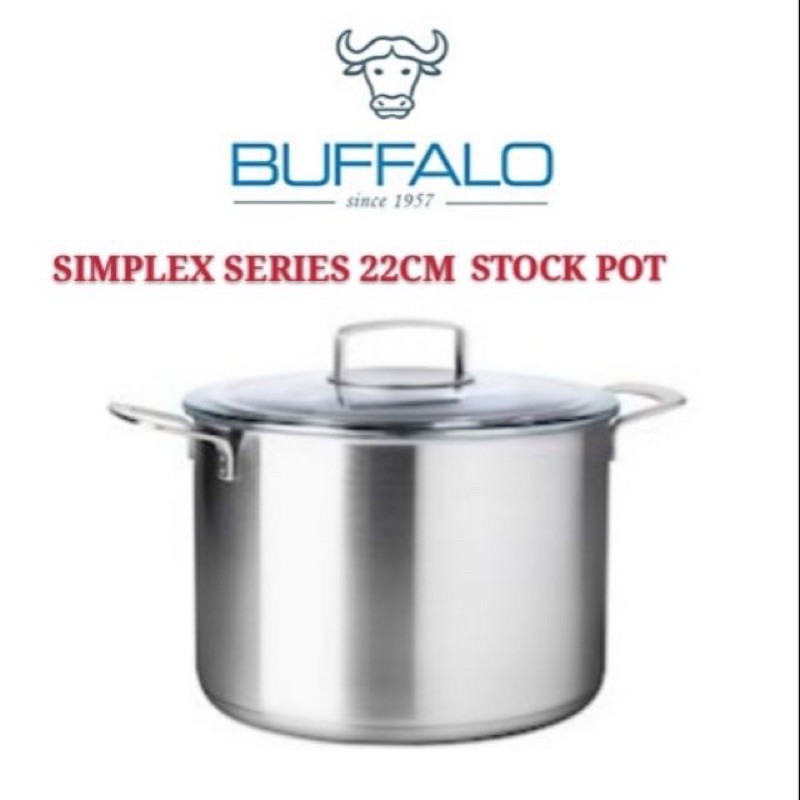 BUFFALO SIMPLEX SERIES 22cm Stock Pot With Lid | Shopee Malaysia