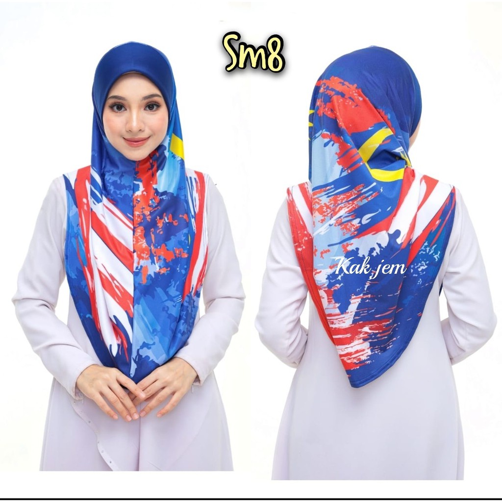Goods in stock TUDUNG SARUNG MERDEKA 2021 material mossecrepe owning ...