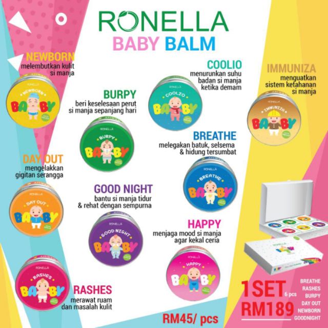 Set RONELLA baby balm series( 6pcs in 1 box) | Shopee Malaysia