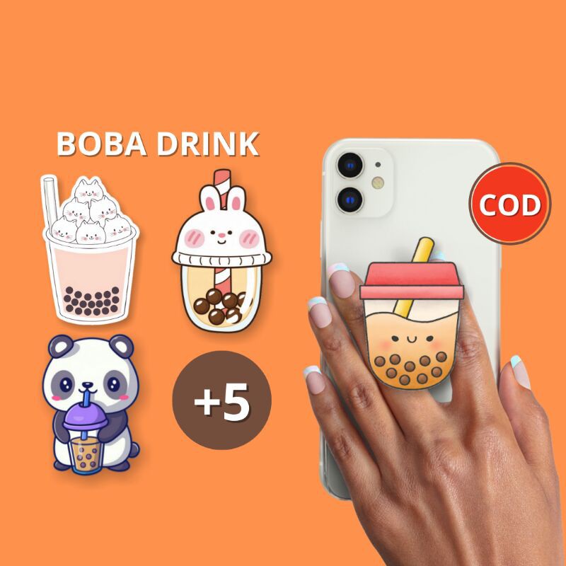 Boba Drink Pop Socket Popsocket Popsocket Popsocket Griptok Acrylic Hp ...