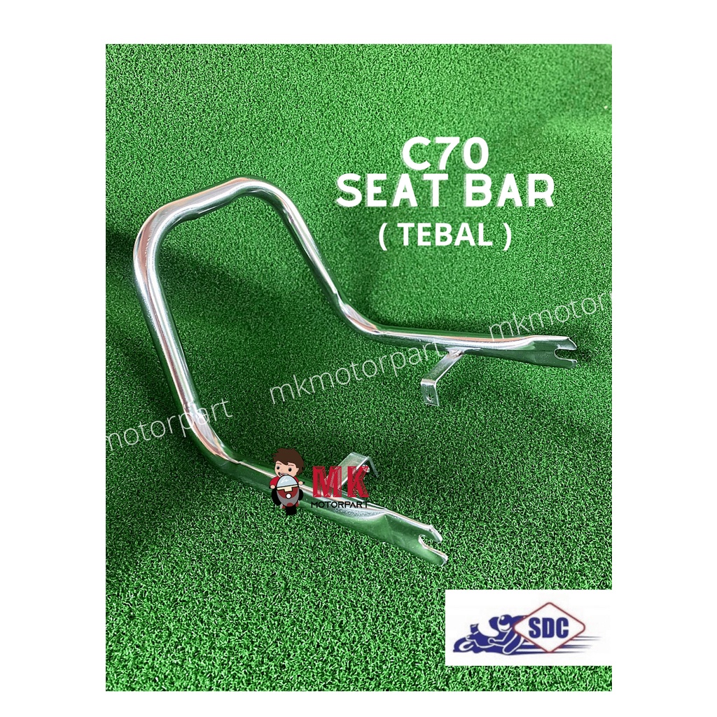 (SDC) Honda C70 / C70z SEAT BAR Small / Big *TEBAL* L BAR ( Chrome ...