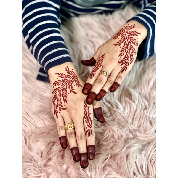 Inai Henna Template Sticker Makeup Temporary Hand Decal Tattoo Stencils ...