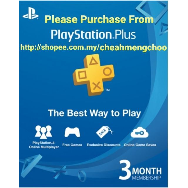 SONY PLAYSTATION PLUS MEMBERSHIP 3 MONTH | Shopee Malaysia