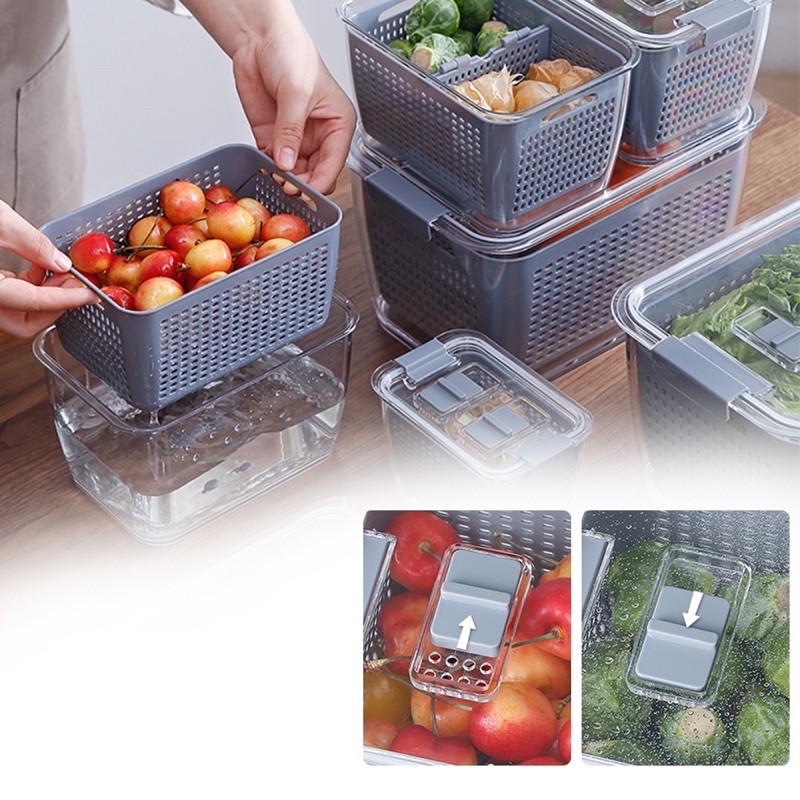 Kitchen Storage Food Box Fresh-Keeping Box Refrigerator Fruit Vegetable ...