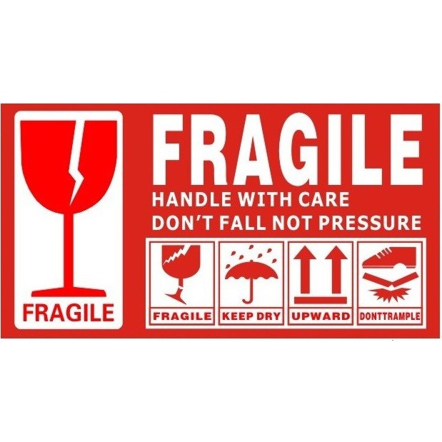 Fragile Sticker, 100 PCs, Medium - 13 CM X 7 CM, Handle With Care, Don ...