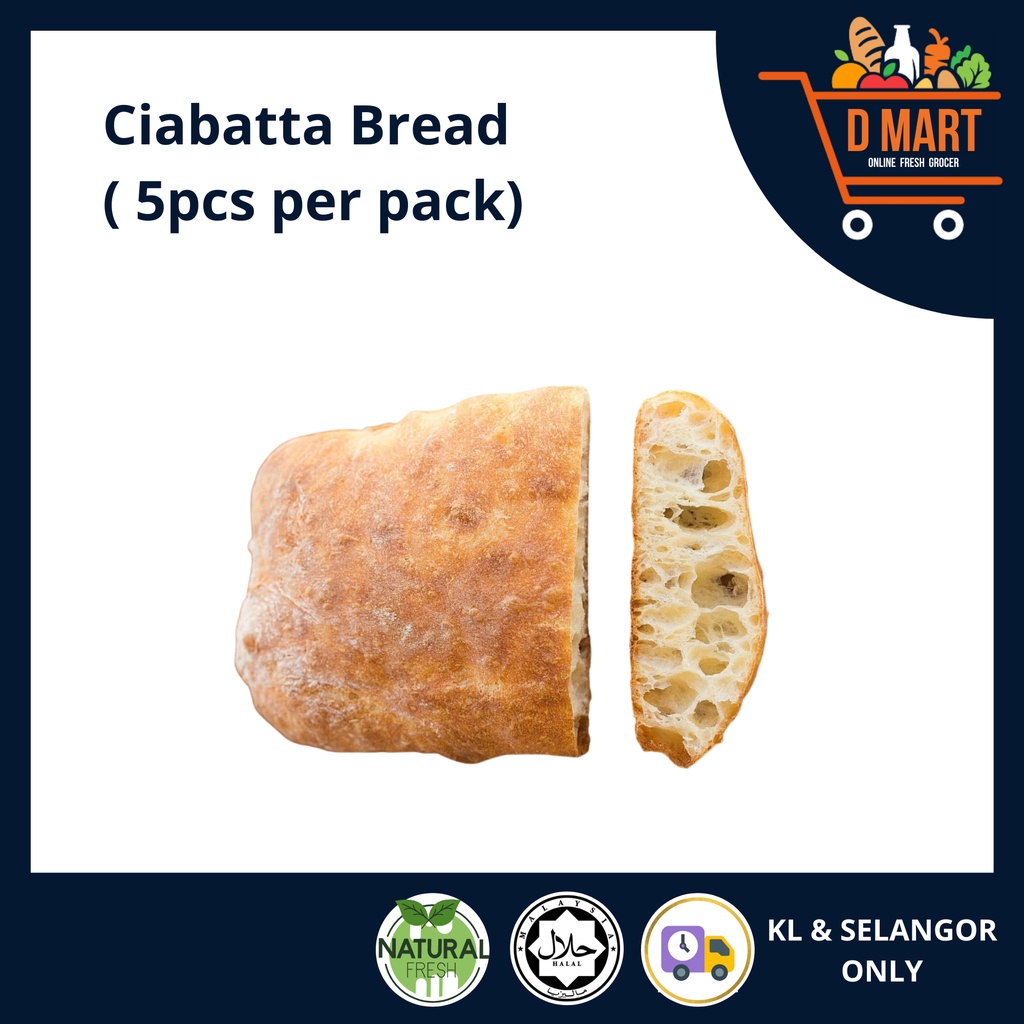 D Mart Ciabatta Bread 6 inch (5 pcs per pack) | Shopee Malaysia