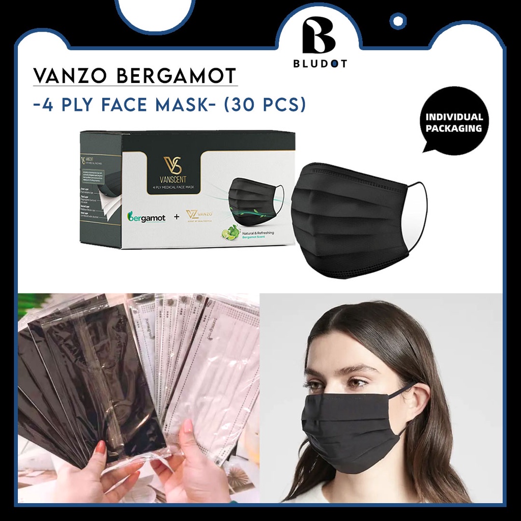 [ 30 PCS ] VANZO BERGAMOT 4 PLY MEDICAL FACE MASK 30PCS KF94 EARLOOP ...