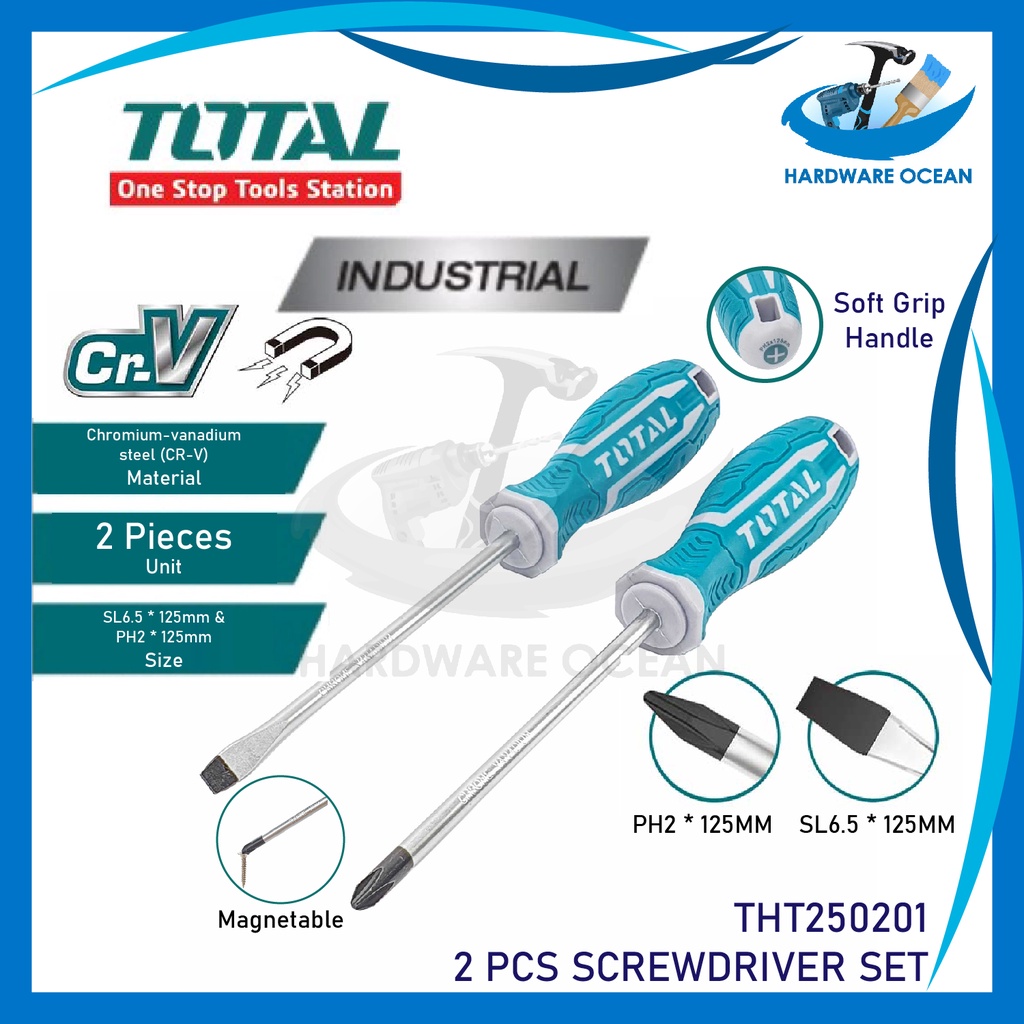 Total Screwdriver Set Skru Driver Screw Driver Long 6 Pieces Hand ...