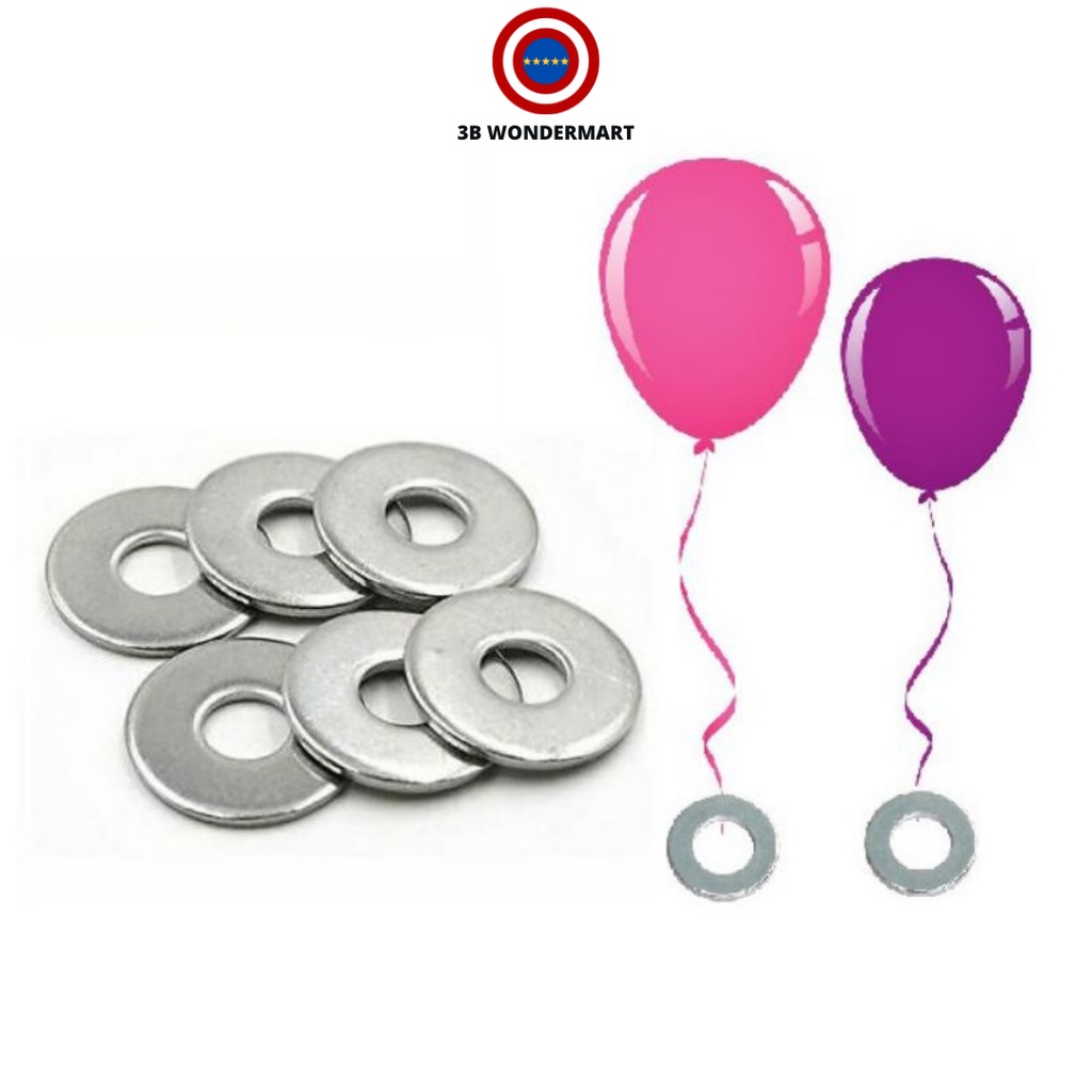 10pcs Round Metal Helium Balloons Ring Weights for Party Decoration Pemberat Belon Besi | Shopee ...