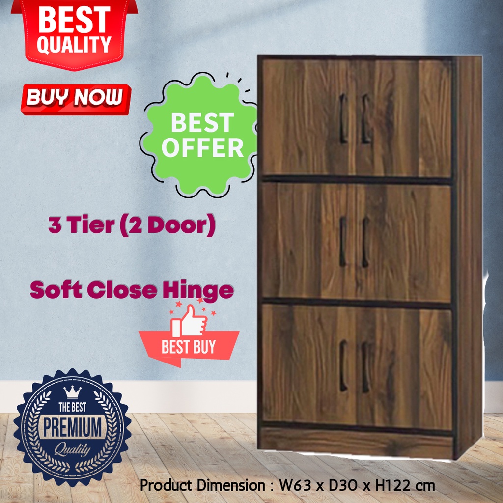 ROAM 3 Tier File Cabinet 3 Layer Storage Cabinet 2 Door Magnet Bookcase ...