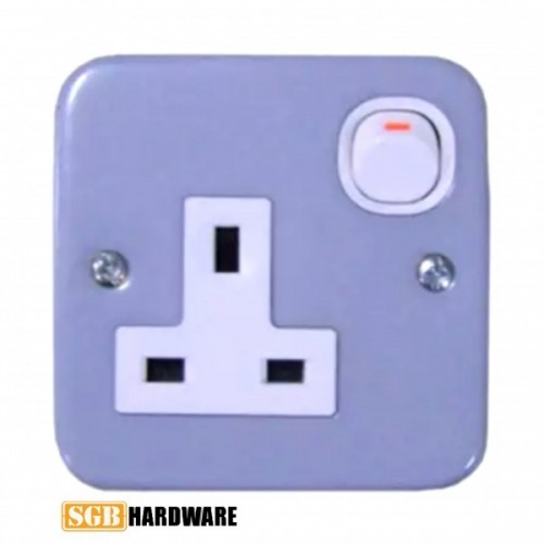 Schneider ESM Metal Clad Series 13A 1 Gang Switched Socket UP | Shopee ...