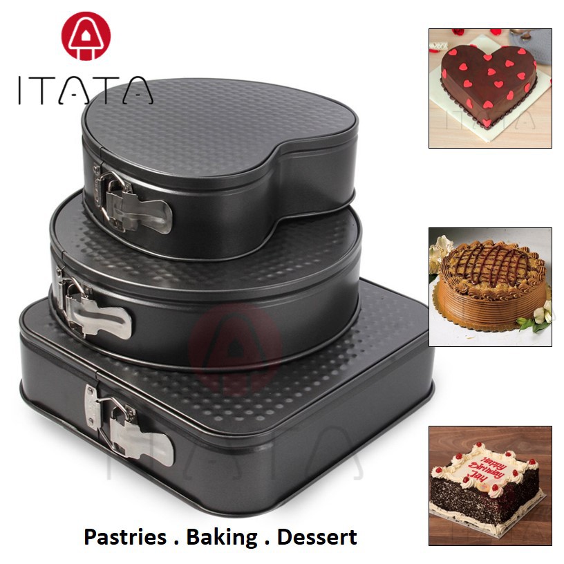 [RAYA 2025] 3 In 1 Non-Stick Round Heart Square Shape Cake Mould Mold ...
