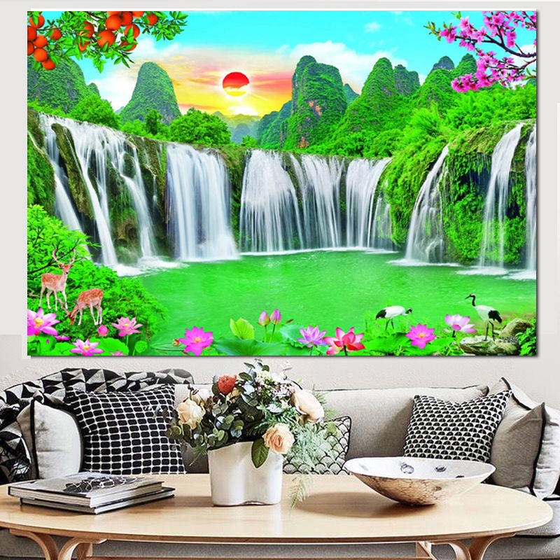 Pokok Landskap Alam Semulajadi Hijau Bunga Poster Taman Hutan dan ...