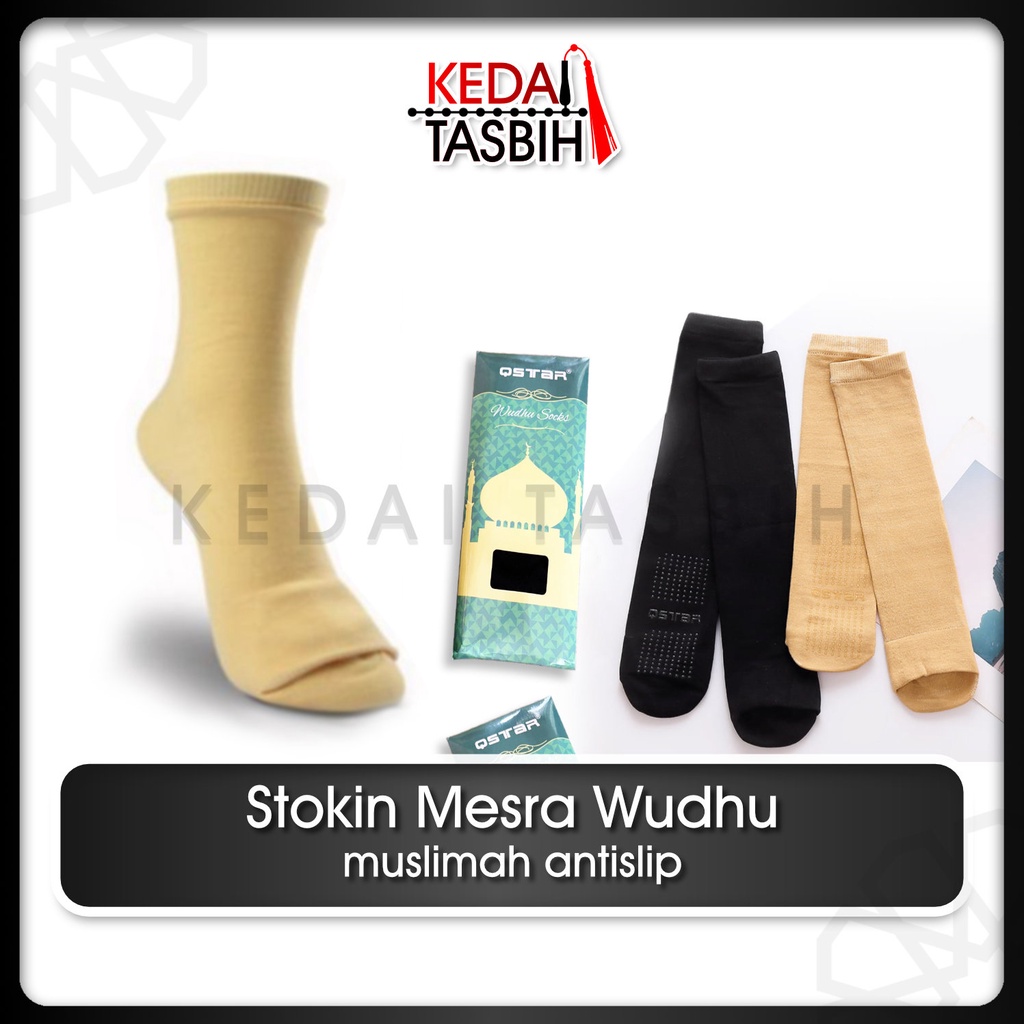 Stokin mesra wudhu muslimah anti slip sarung kaki wuduk haji umrah sock ...
