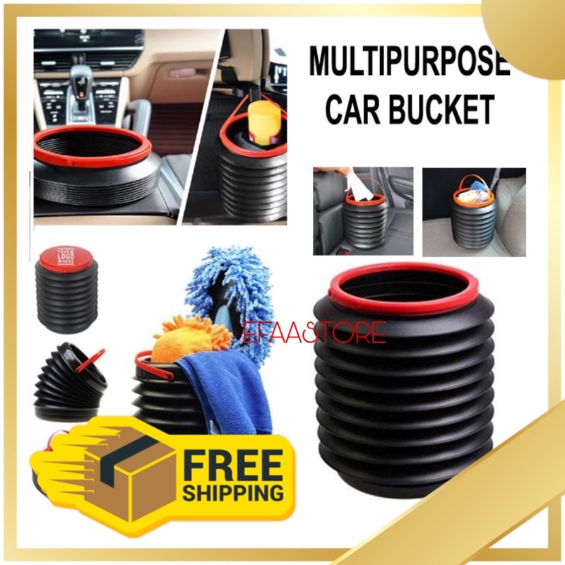 Magic Bucket Foldable 4L Multi Use Bucket Car Dustin Trash Tong Sampah ...