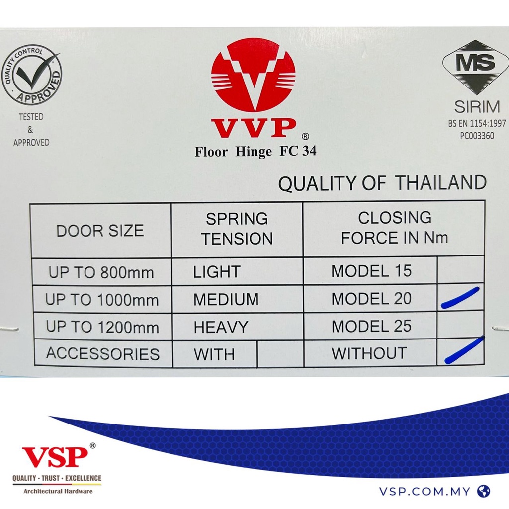 VVP®-700VS-FC34 20NM / 25NM / 30NM Floor Spring | Shopee Malaysia