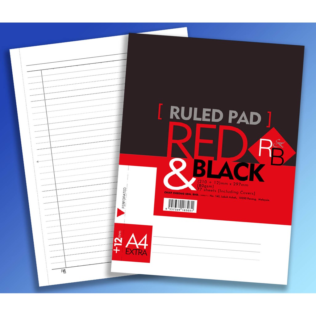 Red & Black A4 Side Open Ruled Pad | Shopee Malaysia