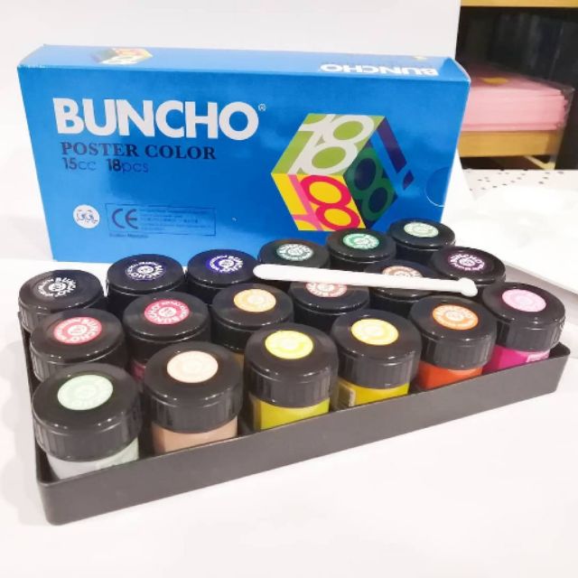 [Original] BUNCHO Poster Color 15cc 12 Colours / 18 Colours | Shopee ...