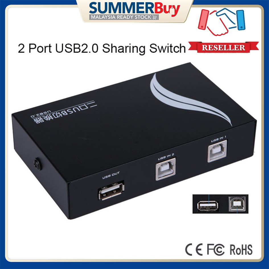 2/4 port Push Button USB 2.0 Sharing Switch Selector for Printer ...