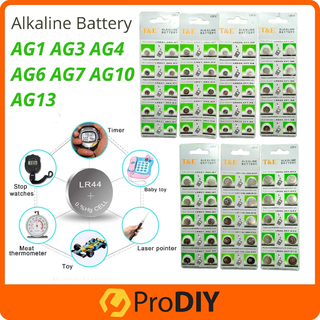 Alkaline Batteries 1.55V AG1 AG3 AG4 AG6 AG7 AG8 AG10 AG13 LR621 LR41 ...