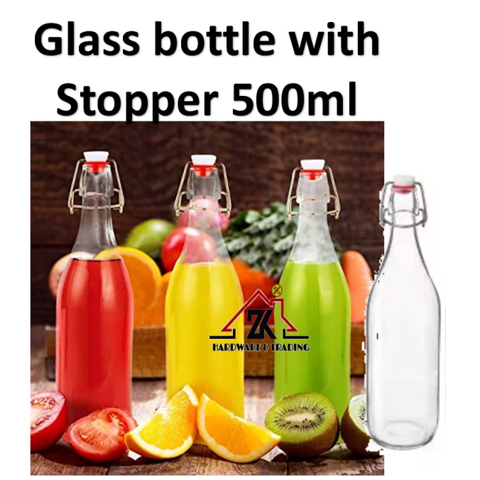 500ml Ikea Water Bottle With Stopper Swing Cap | Botol Air Kaca Ikea ...