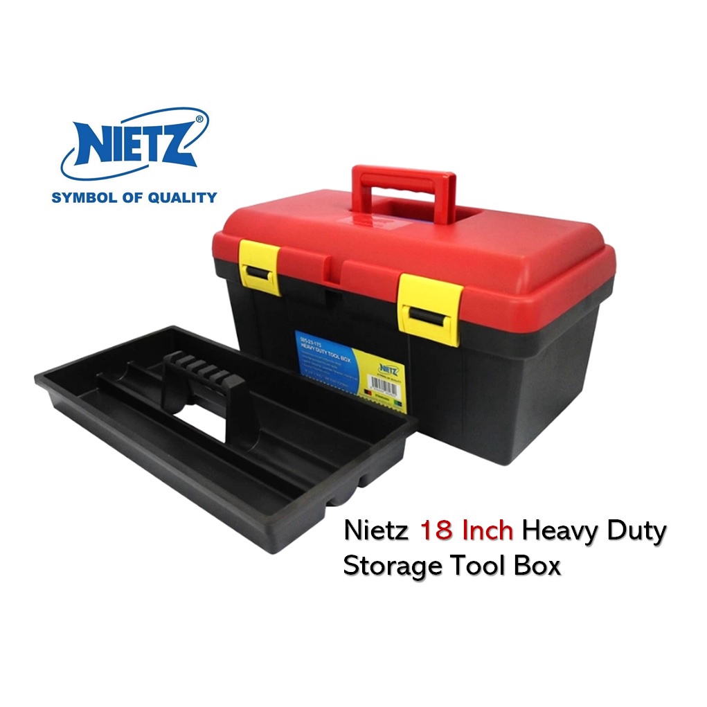 NIETZ 18 Inch Heavy Duty Multipurpose Tool Box / Storage Box / Carrying ...