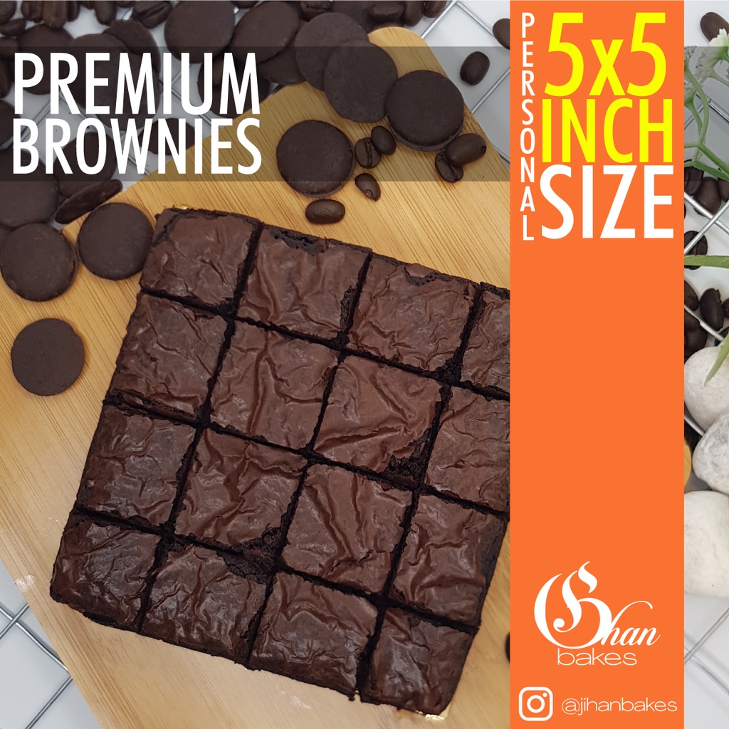JihanBakes - Premium HomeBaked Brownies 5x5 Inch - Kek Brownies Coklat ...