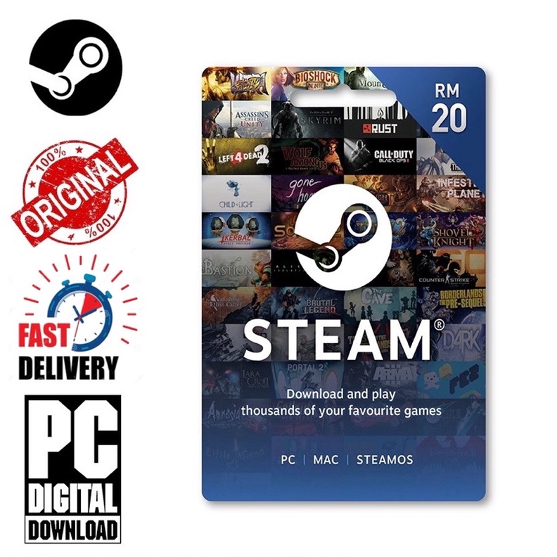 [MY] Steam Wallet Malaysia Gift Card MYR Digital code RM10/20/30/40/50/100/200 | Shopee Malaysia