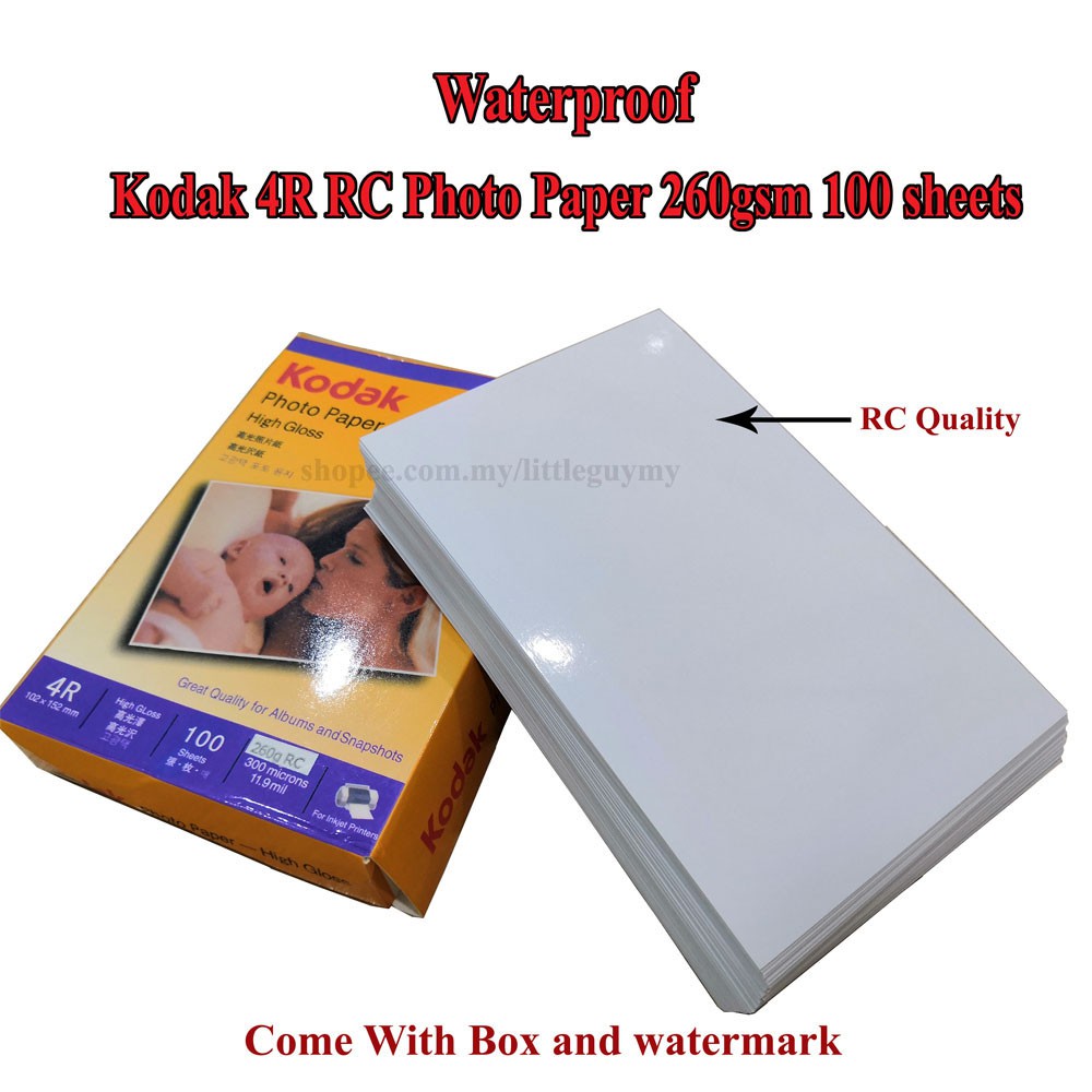Kodak RC Photo Paper 4R Size Waterproof (100Sheets/Pack) | Shopee Malaysia