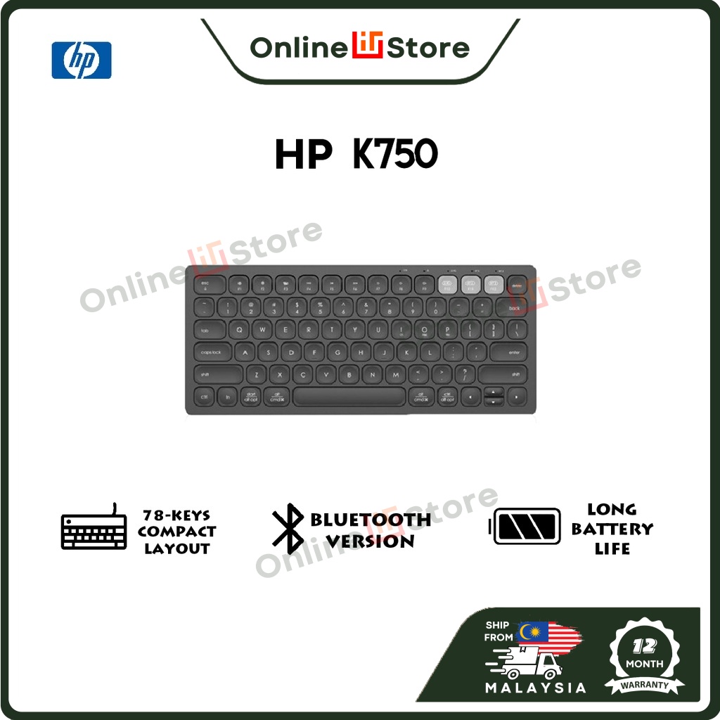 HP K750 Wireless Bluetooth Keyboard Dual-Mode Notebook Computer Cellphone Office Key Mouse for ...