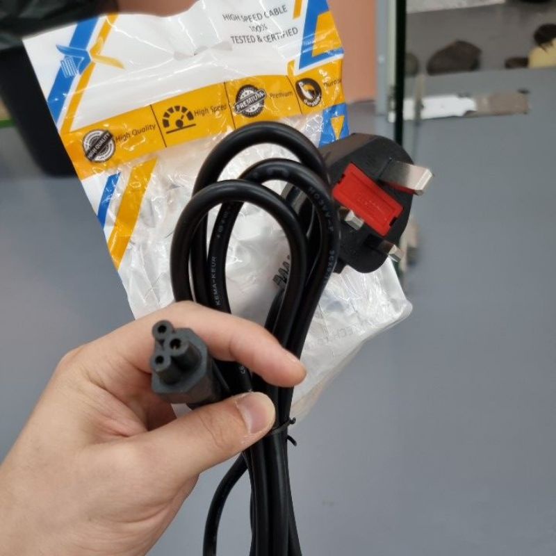 Power Cord Cable PLUG 3 PIN 1.5M Laptop Power Cable Fused Protection ...