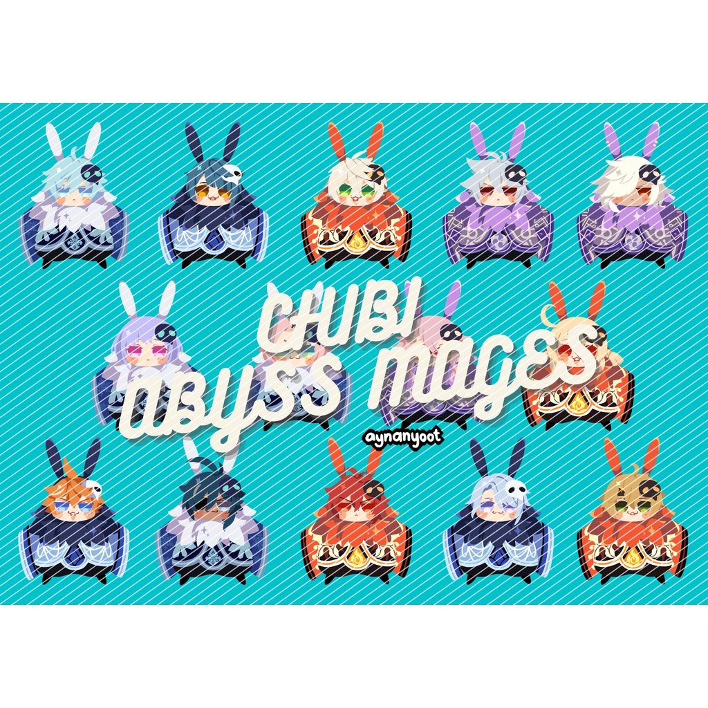 Chibi Abyss Mages Genshin Impact Sticker Set | Shopee Malaysia