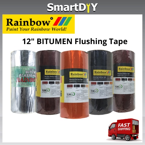 (RAINBOW) 12 inch x 10 Meter BITUMEN FLASHING TAPE / Bitumen Poly Tape ...