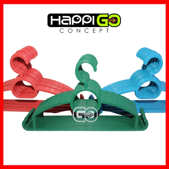 Happi GO 12PCS Children Kids Plastic Clothes Hanger (8023) | Shopee ...