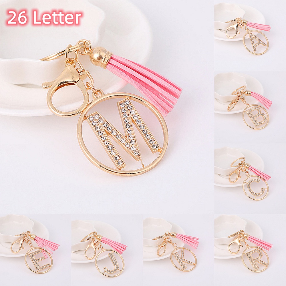 26 Letter Keychain for Women Purse Charms for Handbags Crystal Alphabet ...