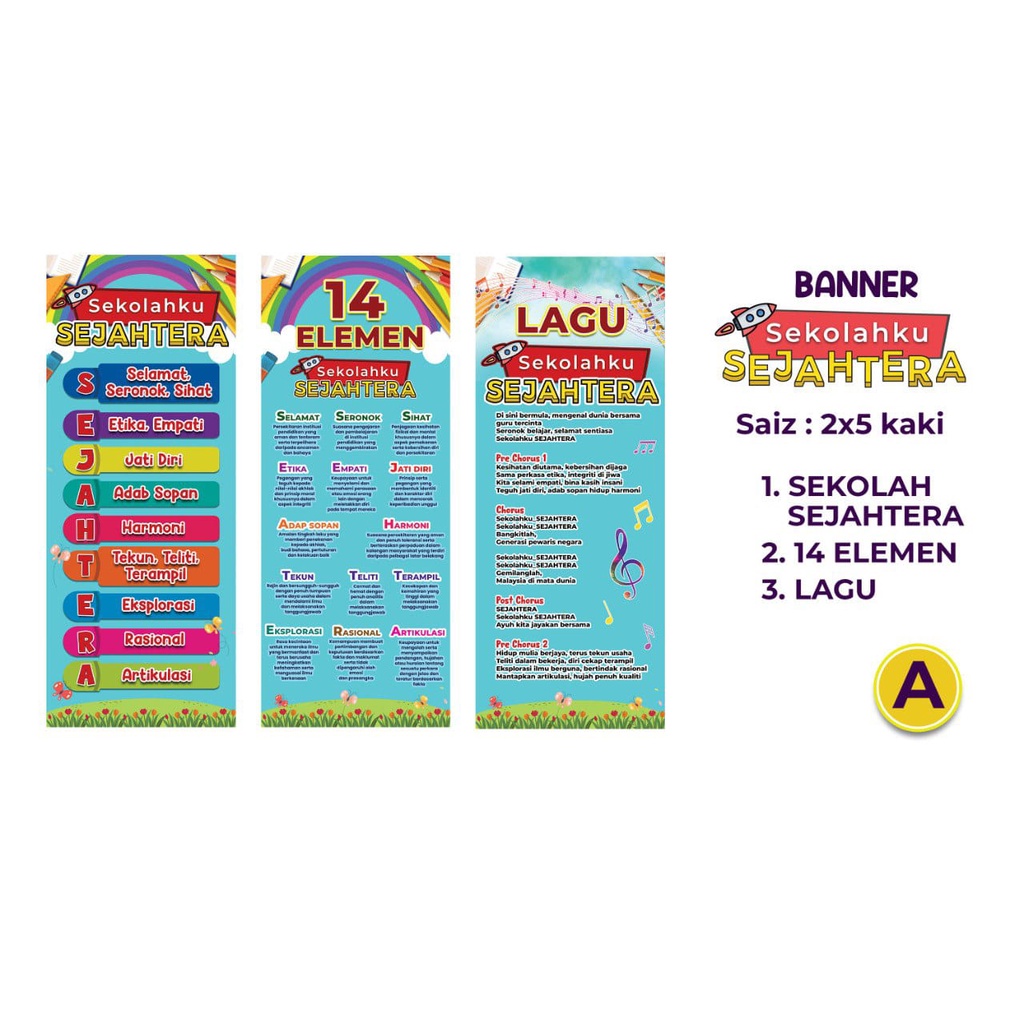 BUNTING SEKOLAHKU SEJAHTERA | BUNTING SEKOLAH| BUNTING TEBAL | Shopee ...