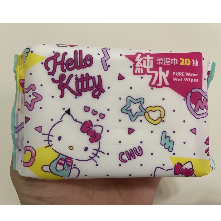Hello Kitty 20 Pumps Soft Wipes (Pure water/Antibacterial) | Shopee ...