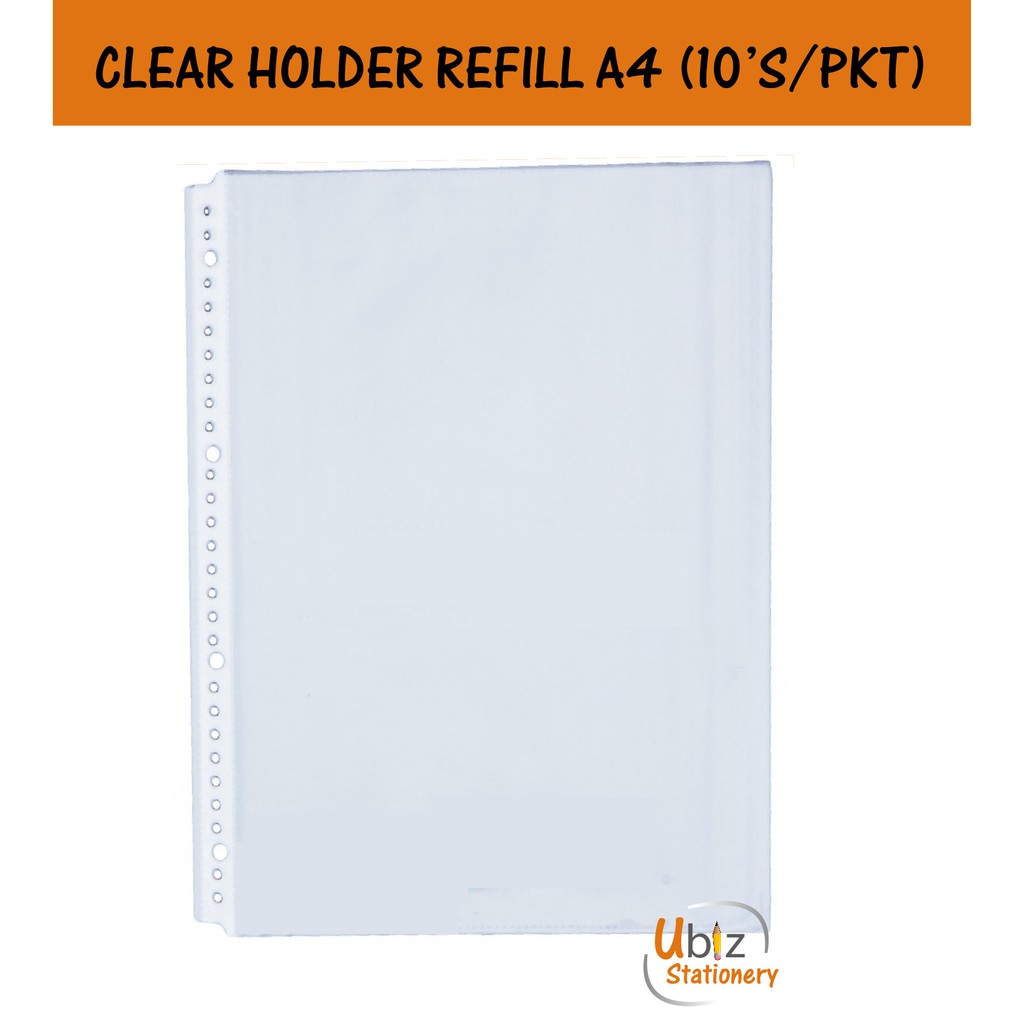 Clear Holder Refill/Pocket A4 (10 sheets/pkt) (32 holes) | Shopee Malaysia