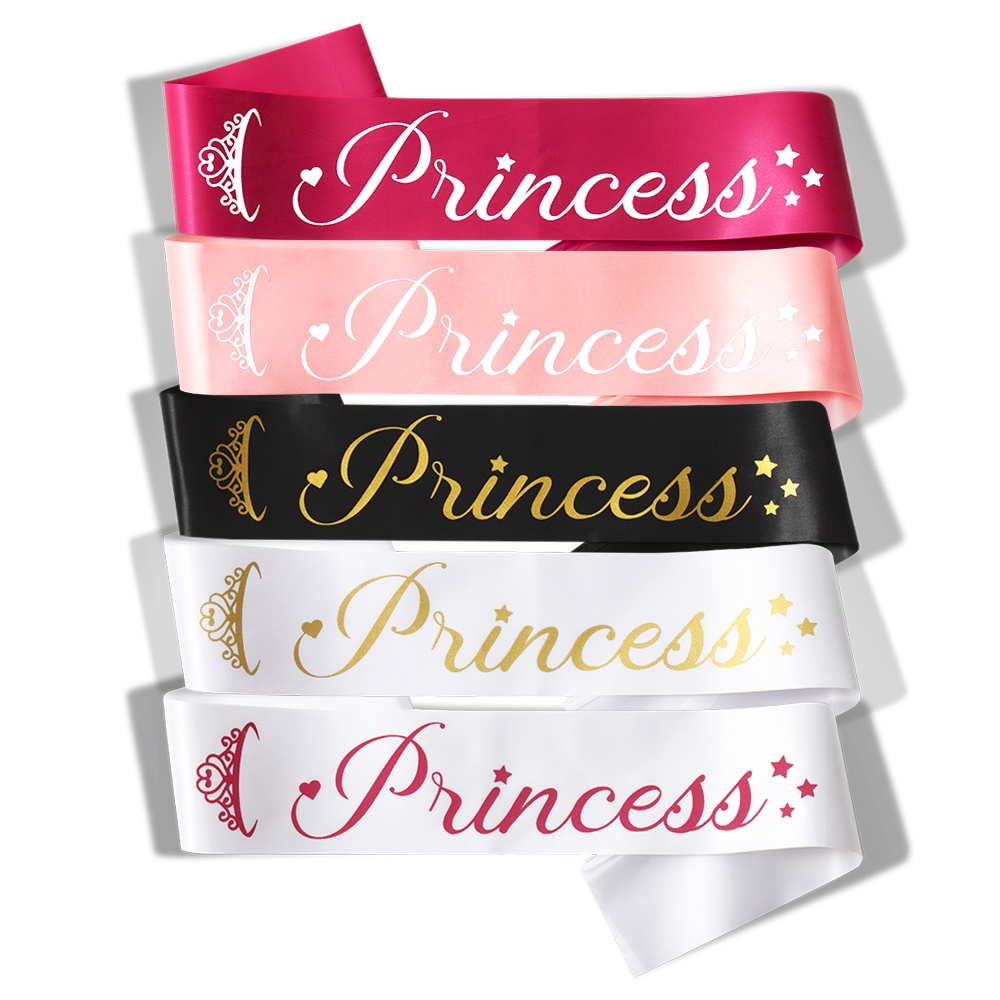 Princess Sash Selempang Girls' Birthday Party Accessory Decoration ...