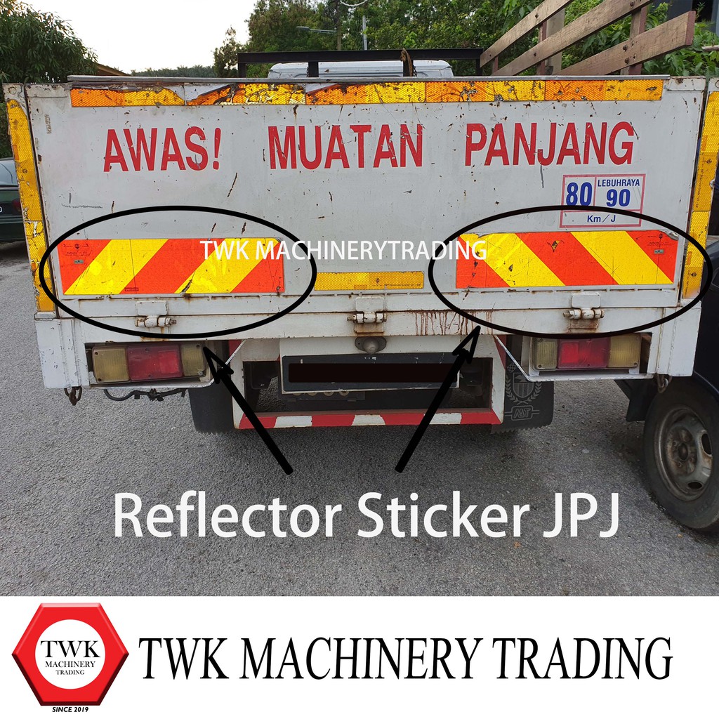 TWK 2pcs (1set)Grade back Reflector Sticker/Lorry Side Reflex Sticker ...